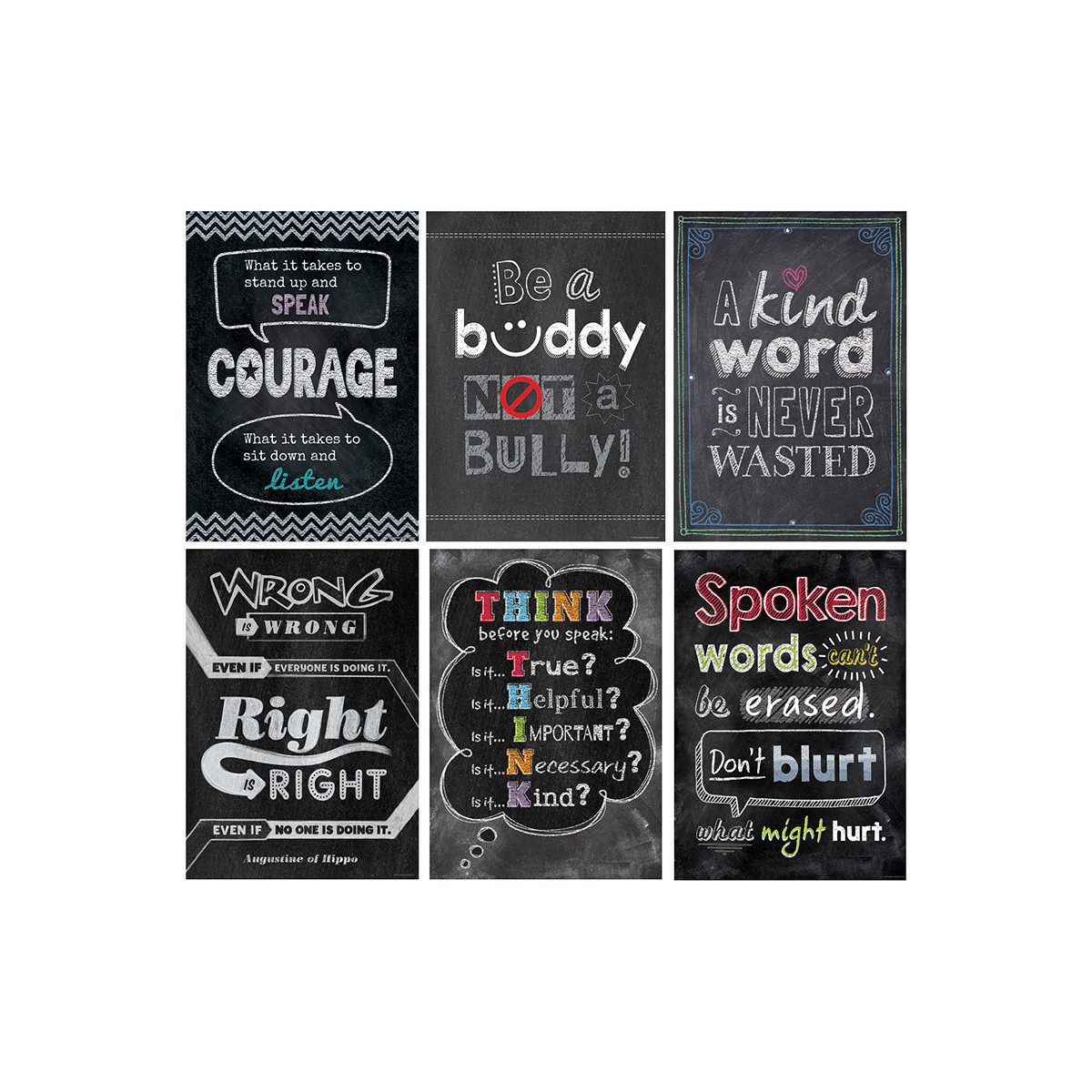 INSPIRE U NO BULLYING ALLOWED 6 PK CREATIVE TEACHING PRESS CTP7481