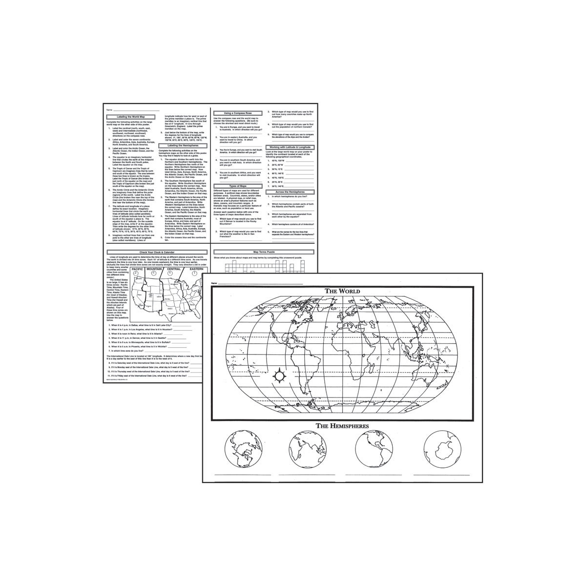 ACTIVITY POSTERS BASIC MAP SKILLS TEACHER CREATED RESOURCES MC-M231